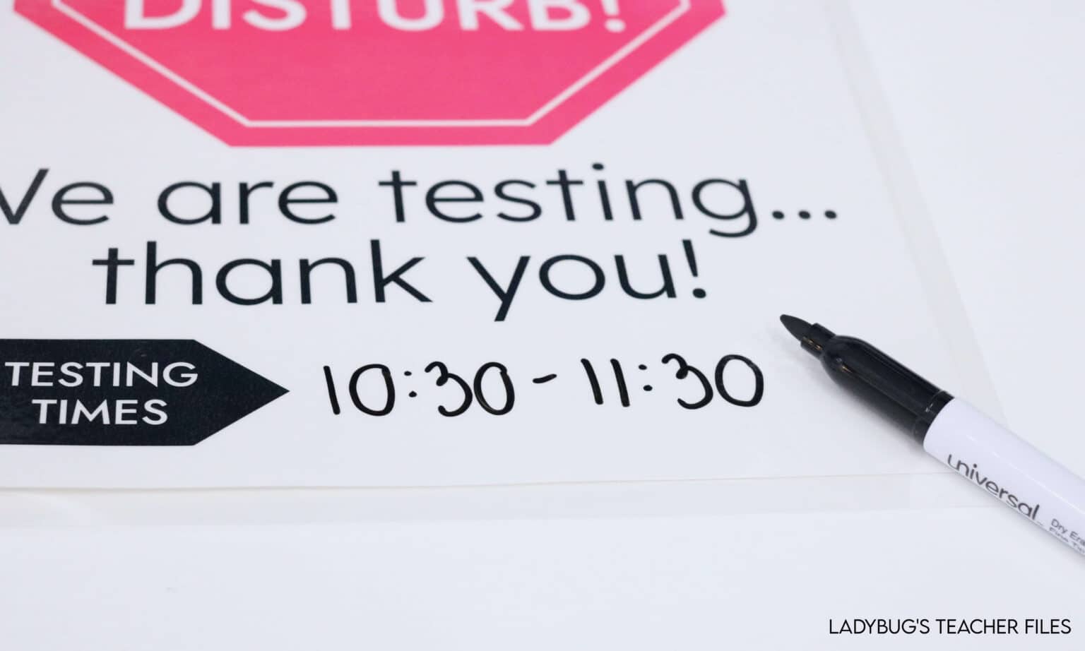 Testing Door Sign