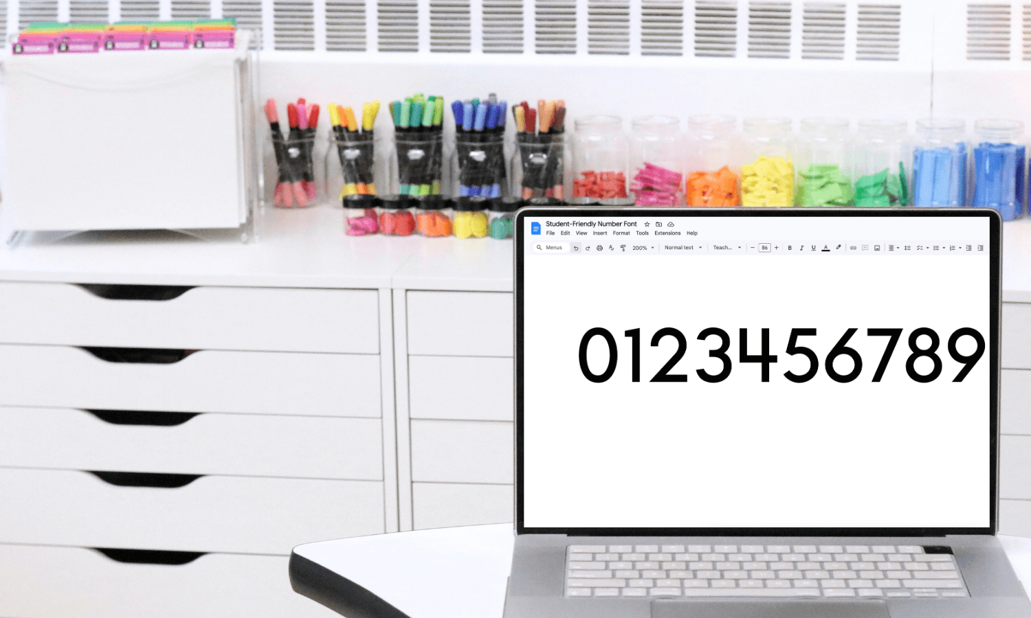 A Font with an Open 4! (A Student-Friendly Number Font)