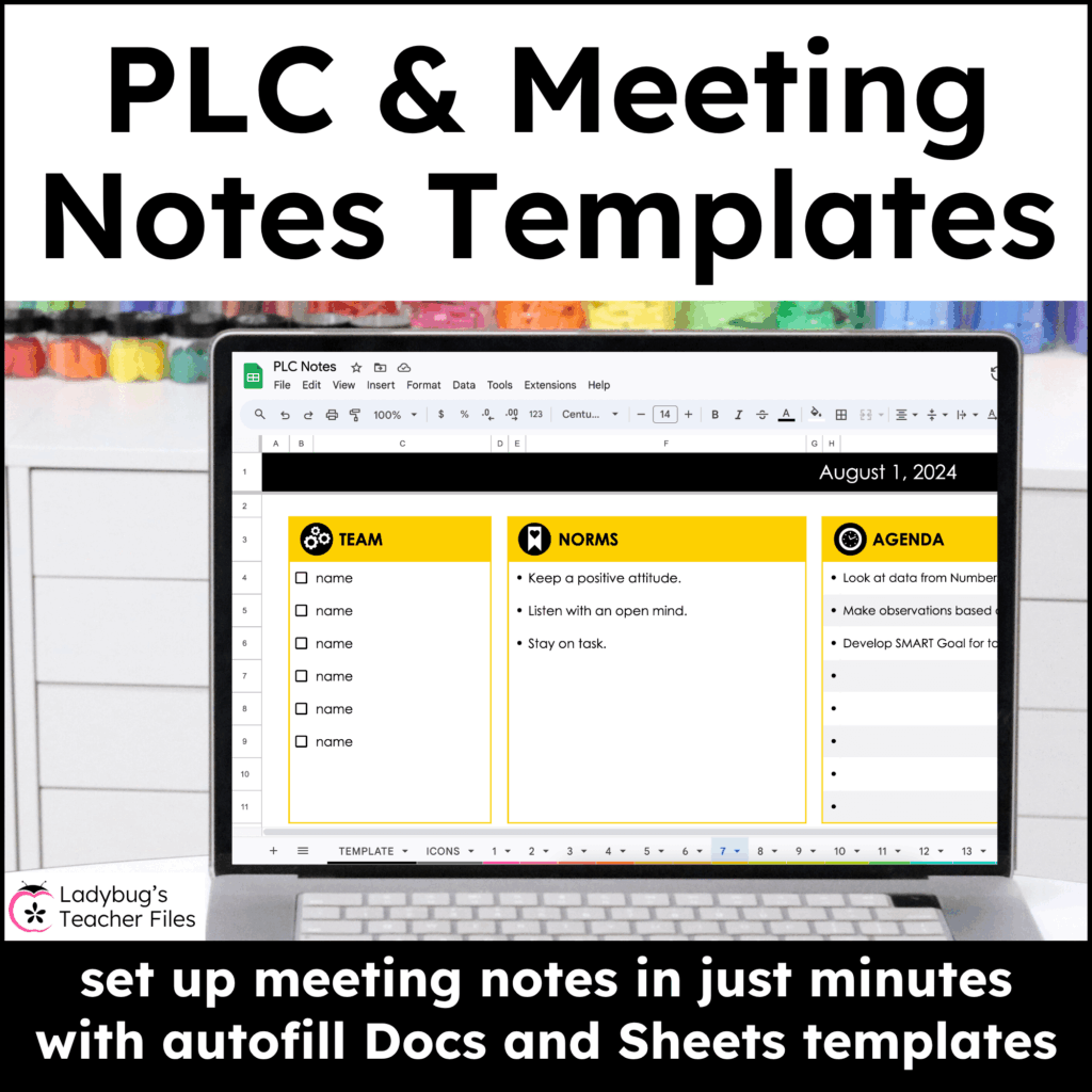 PLC Notes Templates | Meeting Notes Template