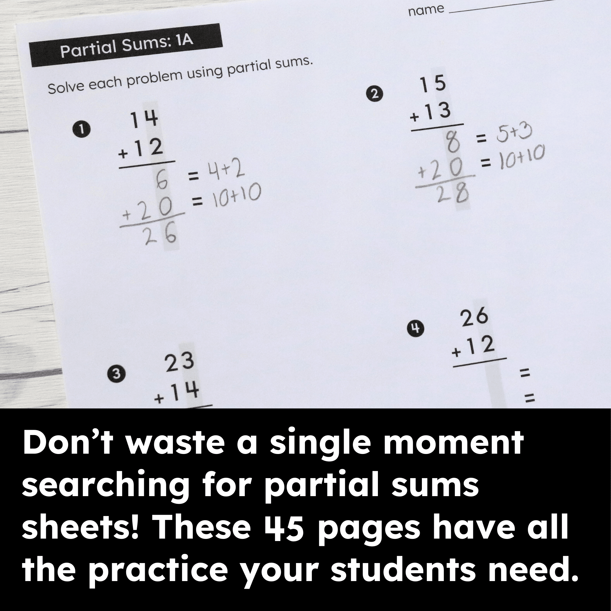 Partial Sums without Regrouping (Two-Digit)