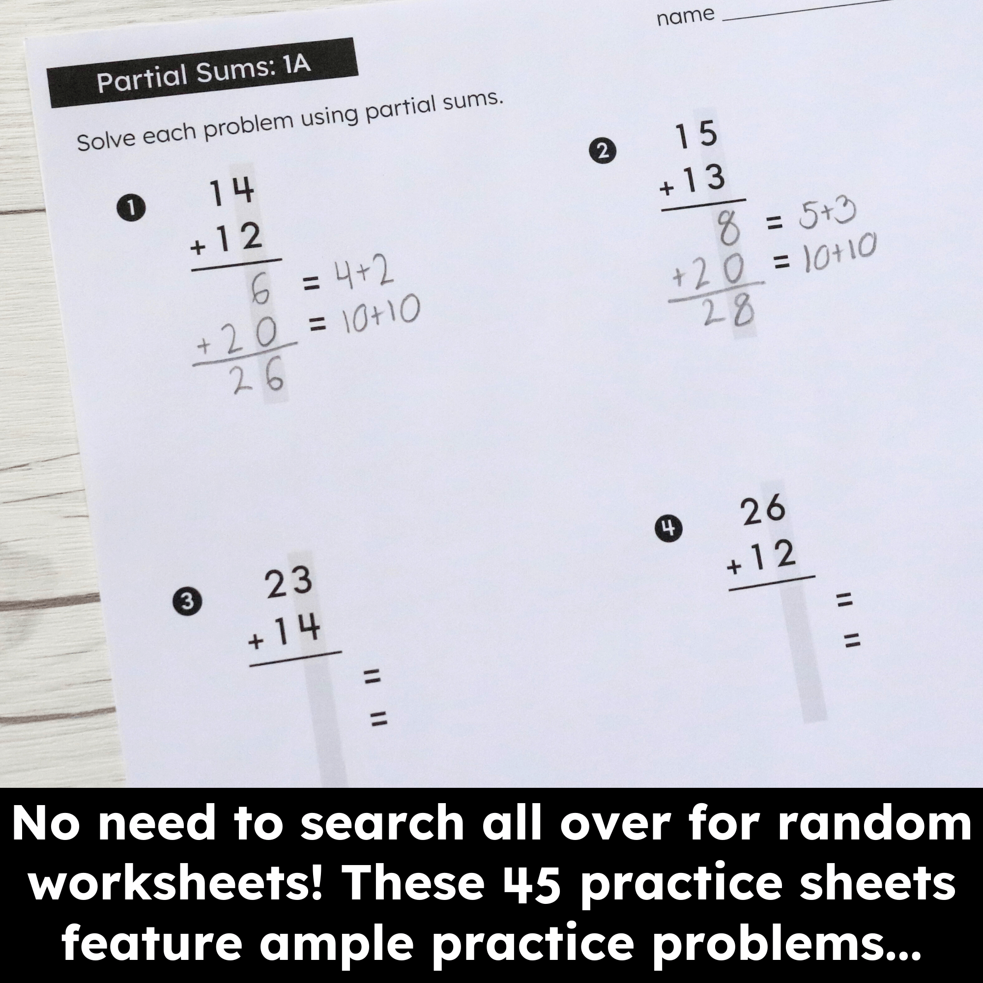 Partial Sums without Regrouping (Two-Digit)
